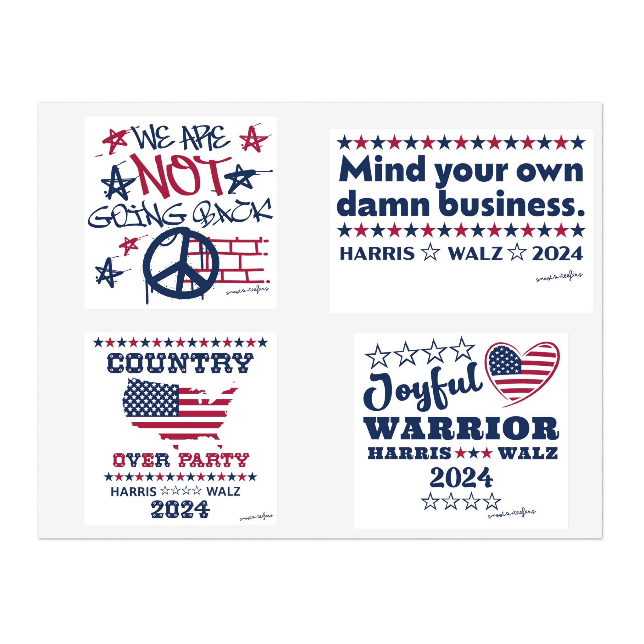 Country Over Party and More! Harris Walz Sticker Sheets | snoots + teefers